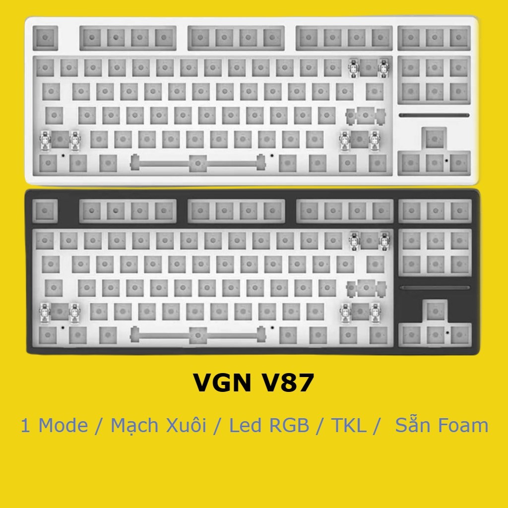 [SẴN HÀNG] Bộ KIT phím VGN V87 | Mạch Xuôi | Hotswap | Led RGB | Shopee Việt Nam