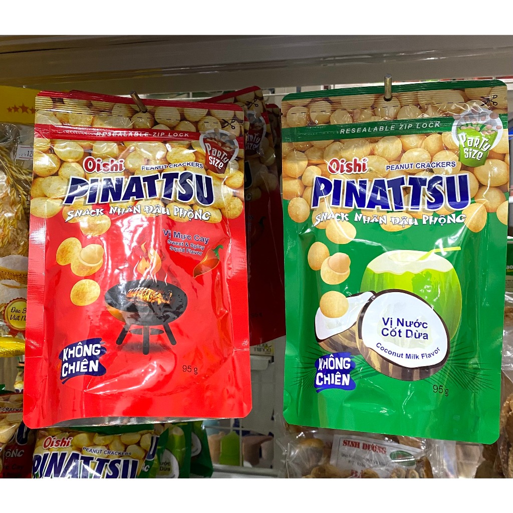 Snack nhân đậu phộng Pinattsu Oishi các vị (gói 95g) | Shopee Việt Nam
