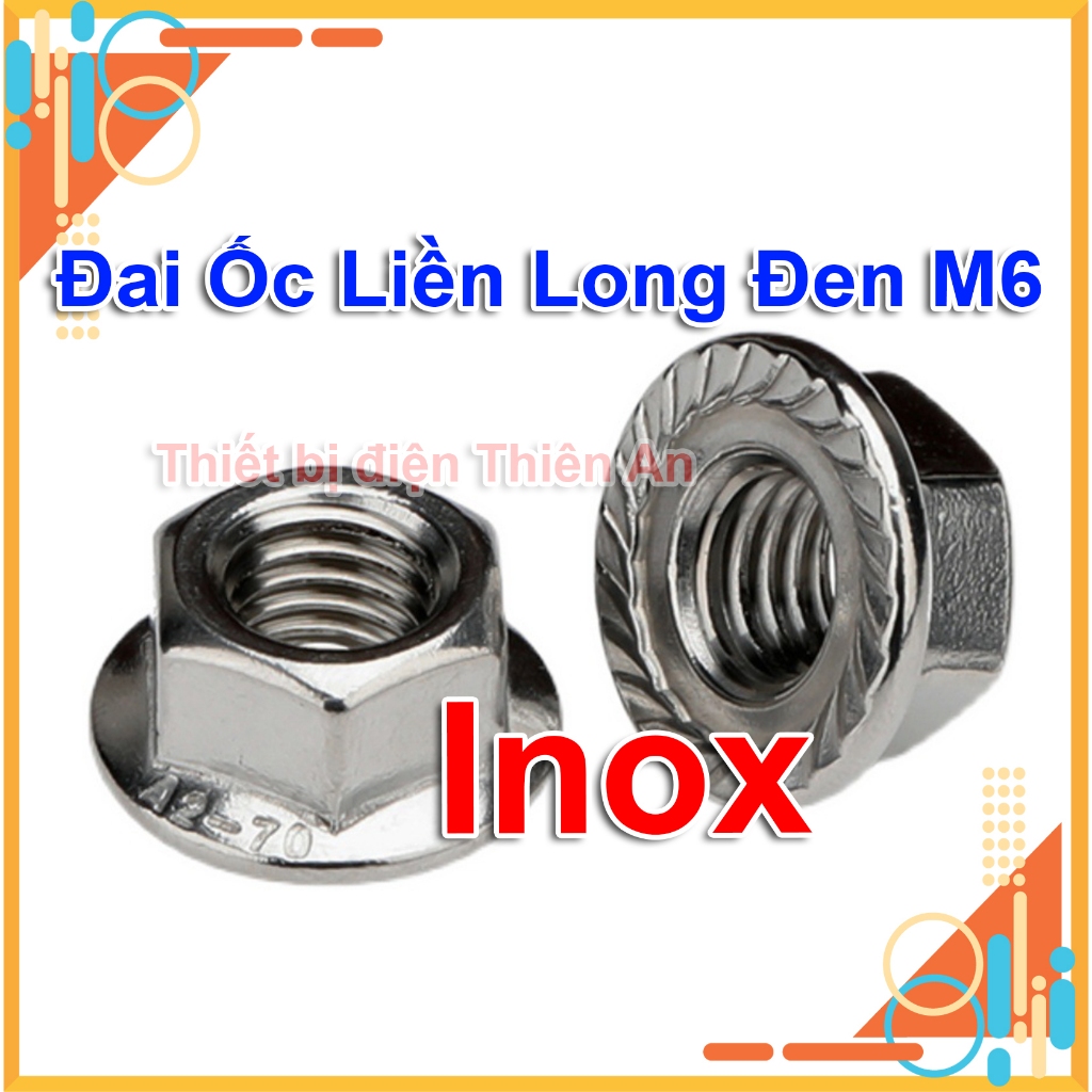 Đai Ốc Liền Long Đen M6 Ecu Tán Liền Long Đen Inox304 Set 10 con đai ốc 6 ly ốc 6mm | Shopee ...