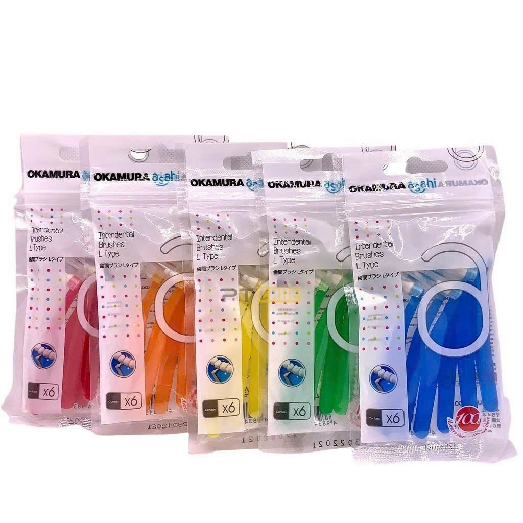 Bàn Chải Kẽ Okamura Asahi Cho Người Niềng Răng Chỉnh Nha Dạng Chữ L | Shopee Việt Nam