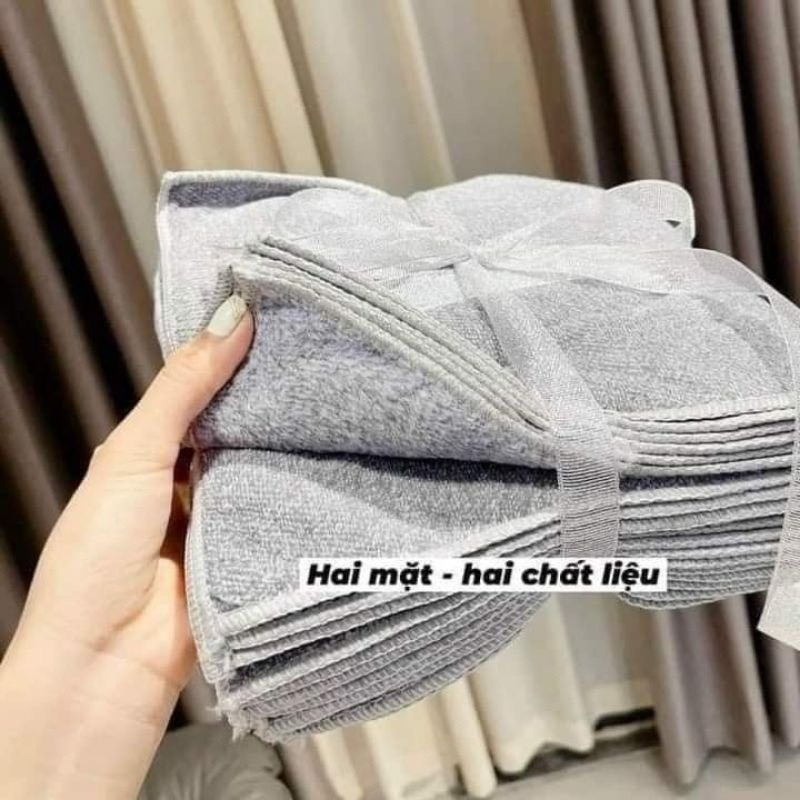 Sét 10 khăn lau tay lau bếp 2 mặt 2 chất liệu, màu ghi sạch sẽ | Shopee ...