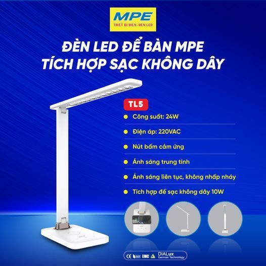 Đèn Led Để Bàn 3 chế độ tích hợp sạc không dây 10W Đèn Học Đọc Sách ...