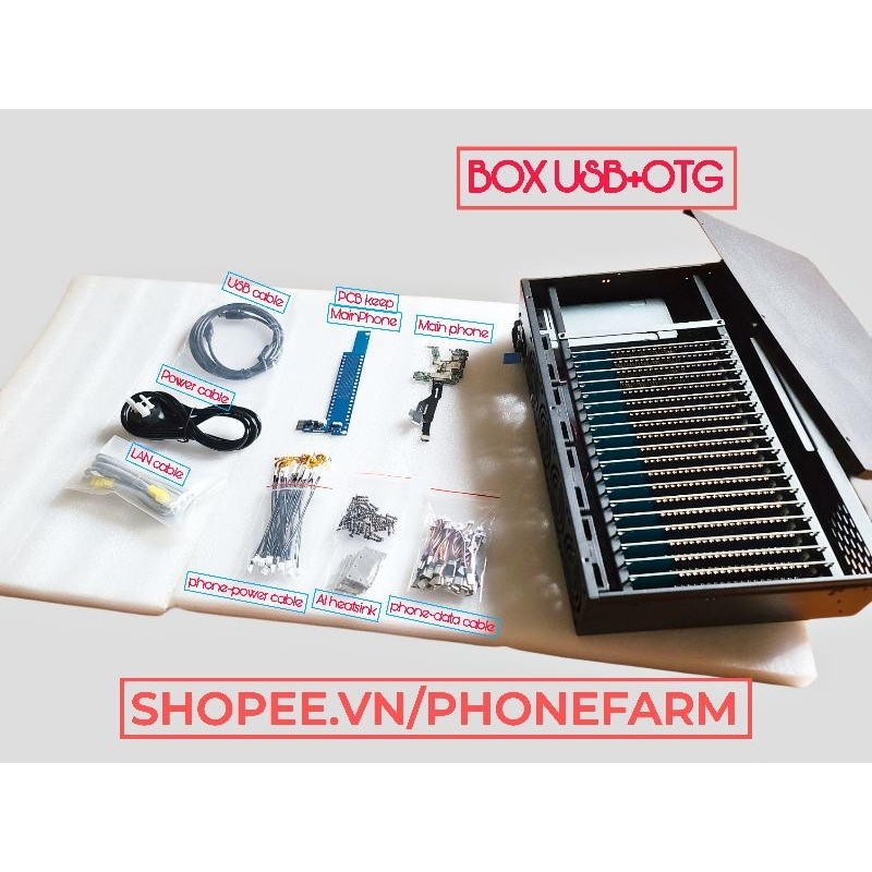Box PhoneFarm, Case chứa nhiều bo mạch điện thoại 20 máy có hỗ trợ LAN ...