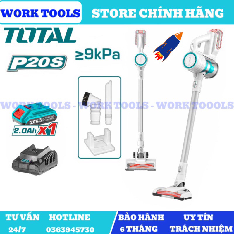 TOTAL Máy hút bụi 0.8L dùng pin 20V TVLI2006 | Shopee Việt Nam