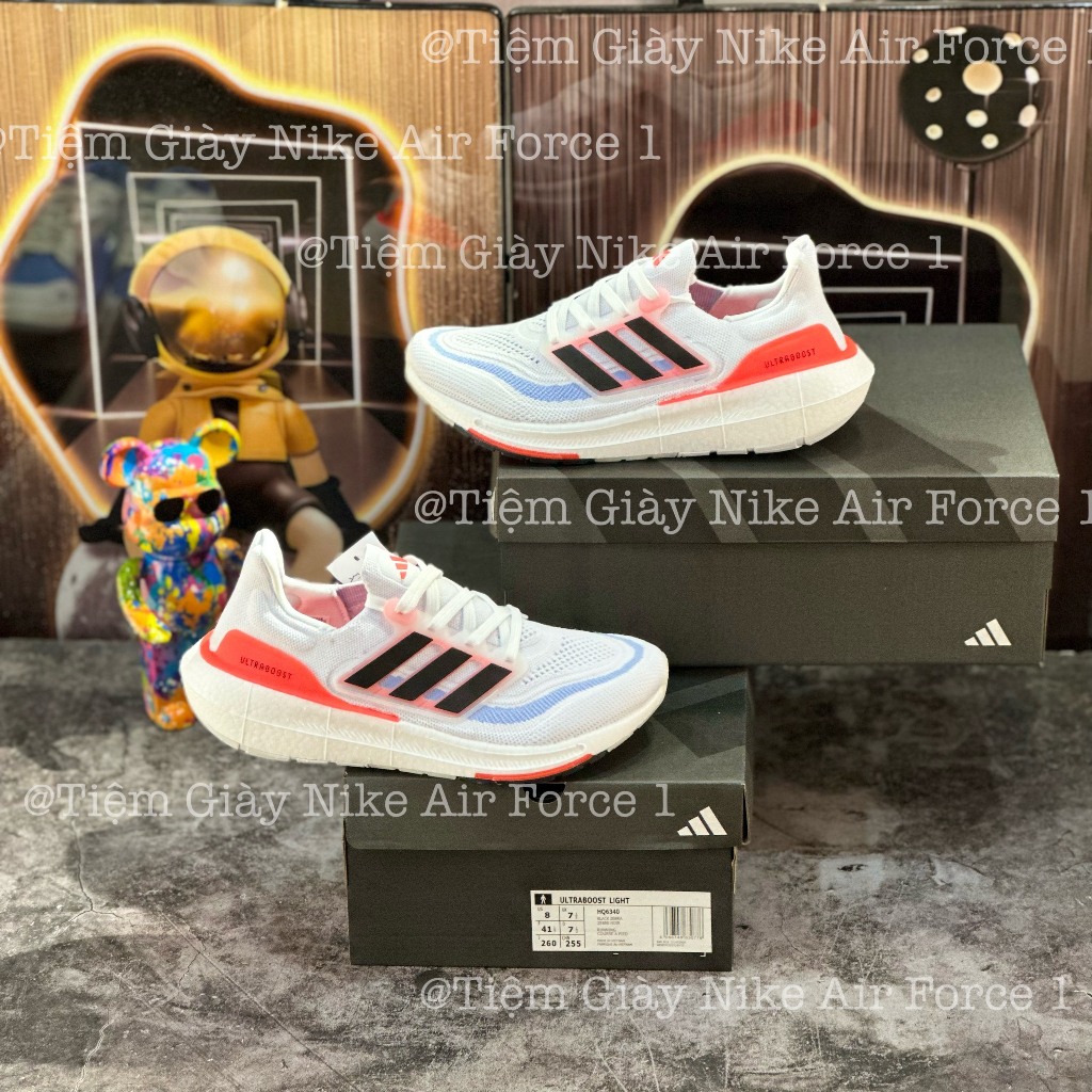 Giày Thể Thao Chạy Bộ Adidas_Ultra Boost Light ‘White Black Solar Red ...