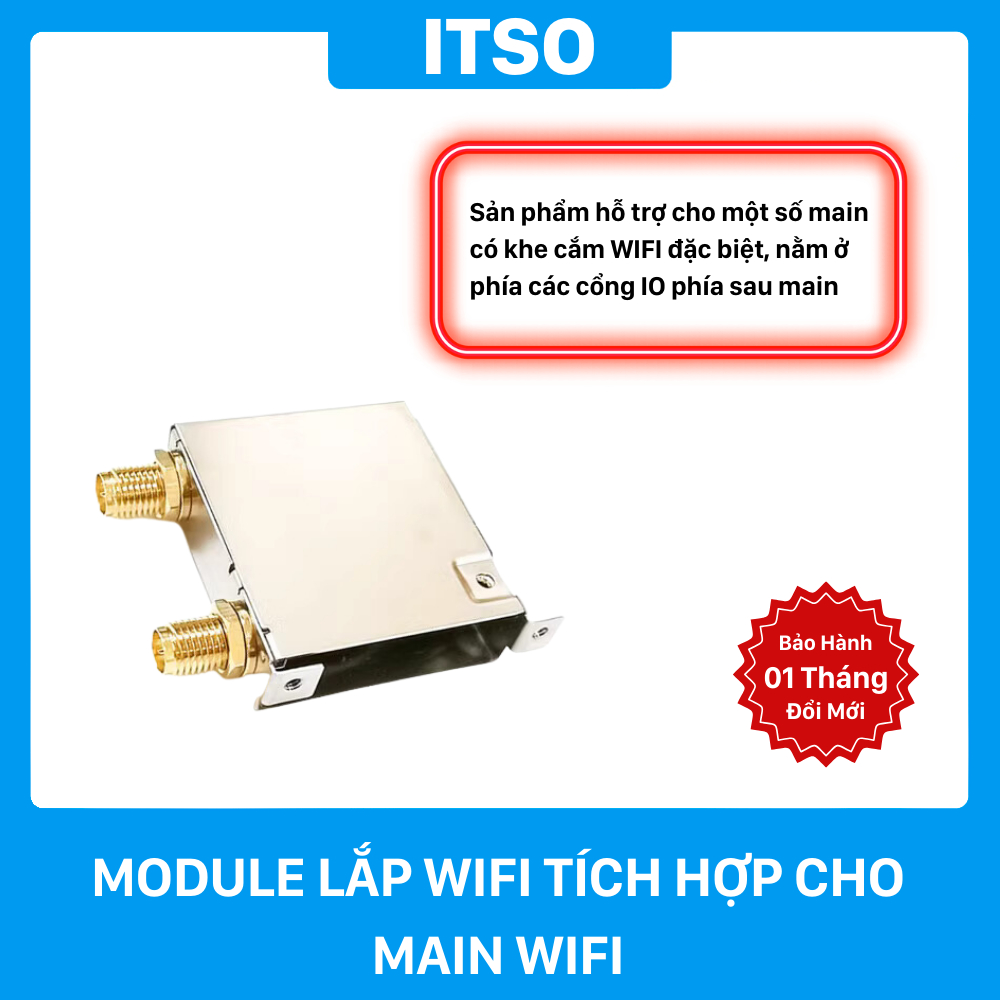 Hộp đựng card WIFI cho máy bàn hỗ trợ main WIFI kèm dây nối WIFI ...