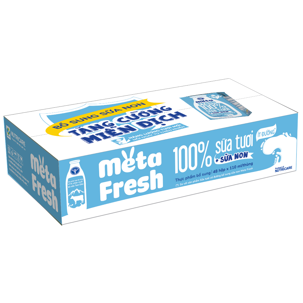 Meta Fresh 100% sữa tươi sữa non ít đường 180ml | Shopee Việt Nam