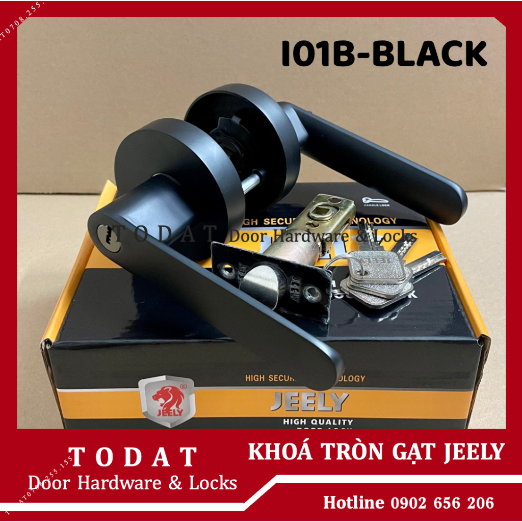 [JEELY i01B] Khoá Tròn Gạt Màu ĐEN thay thế được ổ khoá tròn cửa gỗ cao ...