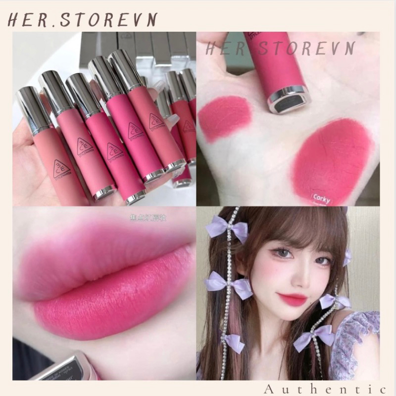 Son Kem 3CE Hazy Lip Clay Màu Type Girl - Hồng Baby | Shopee Việt Nam