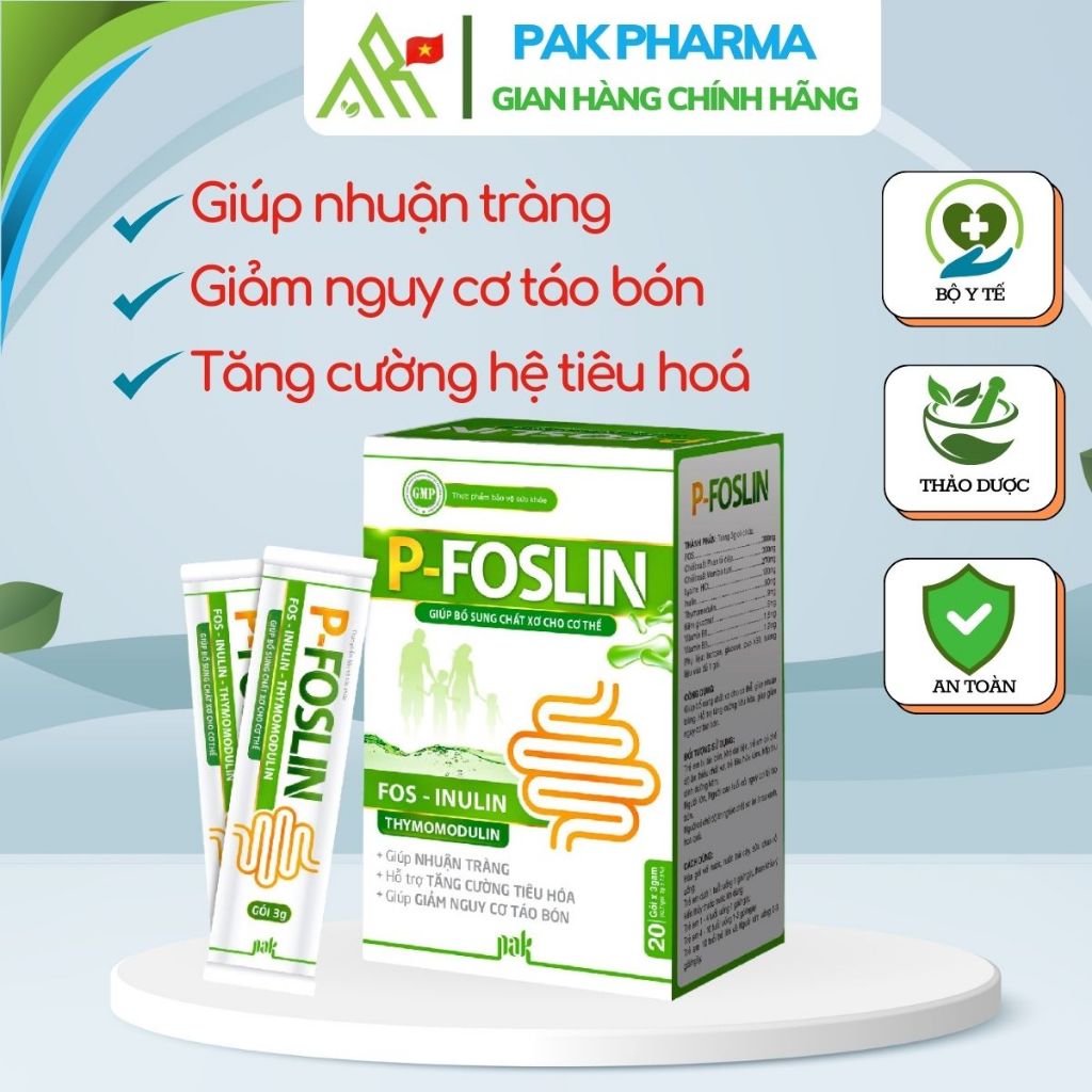 Nhuận Tràng, Táo Bón cho trẻ P-Foslin PAK PHARMA hộp 20 gói | Shopee ...