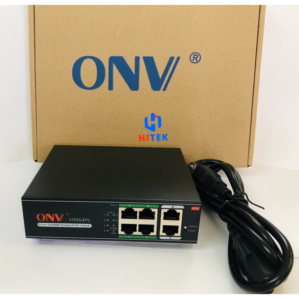 Switch PoE 4 Port ONV H1064PLS 10/100M 6-Port AI PoE Đa Năng | Shopee ...