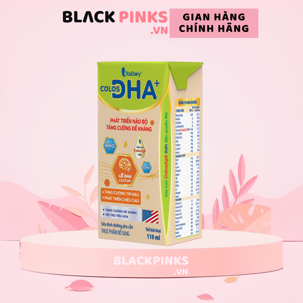 Sữa bột pha sẵn Colos DHA+ 110ml và 180ml (lốc 4 hộp) | Shopee Việt Nam