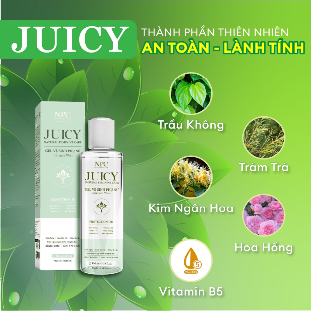 COMBO 2 chai dung dịch vệ sinh phụ nữ NPC Juicy tinh chất trầu không ...