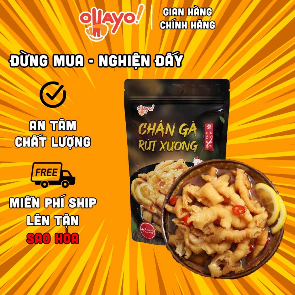 Chân gà rút xương Hồng Kong thơm ngon đậm vị loại vị tê gói 60g, đồ ăn vặt chân gà Ohayo đảm bảo ...