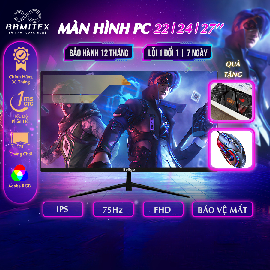 Màn hình máy tính Bellgo 22|24|27 inch, Màn Hình PC Mới 100% FULLBOX ...