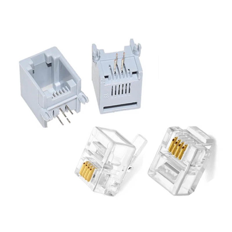 Chân cắm RJ11 hàn pcb hạt mạng RJ11 4P 6P các loại Hạt bấm dây điện ...