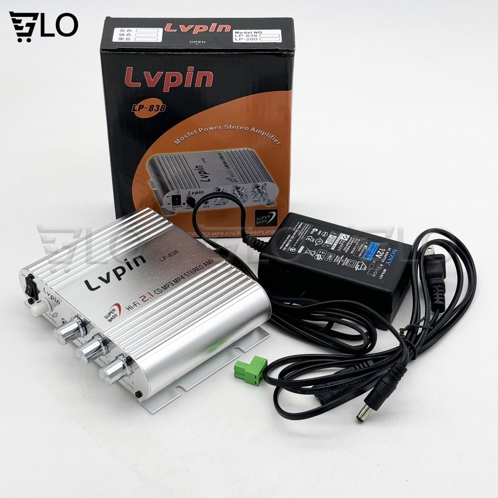 [HCM] Bộ Âm Ly Mini, Amply Khuếch Đại Âm Thanh Lvpin LP-838 2.1CH 2A ...