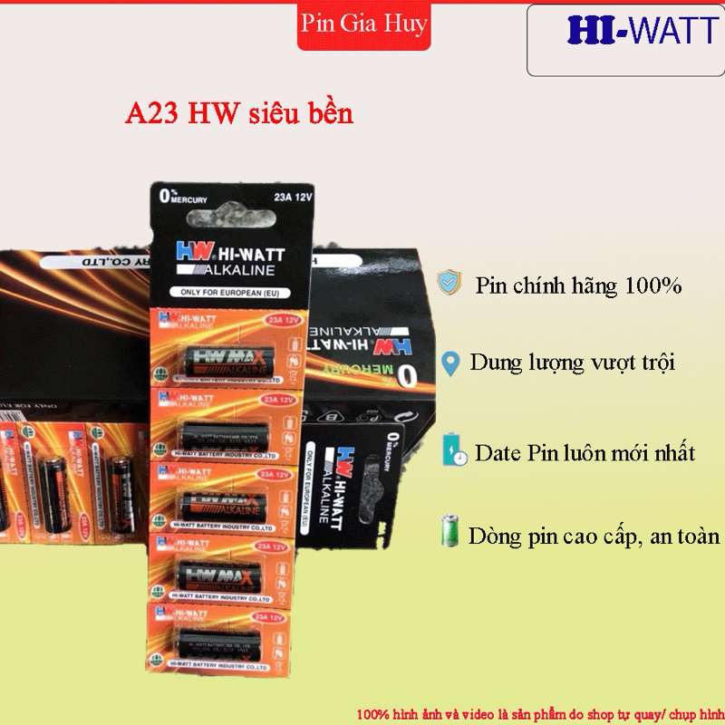 Pin 23A A23 HW dùng cho điều khiển oto, cửa cuốn, chuông cửa | Shopee ...