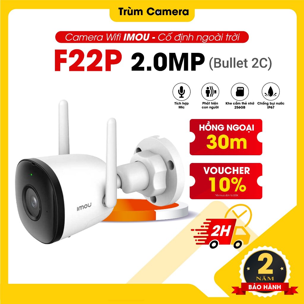 Camera IMOU Wifi F22P/F42P - 2MP/4MP, Tích Hợp Mic, Phát Hiện Chuyển Động, Hồng Ngoại Ban Đêm ...