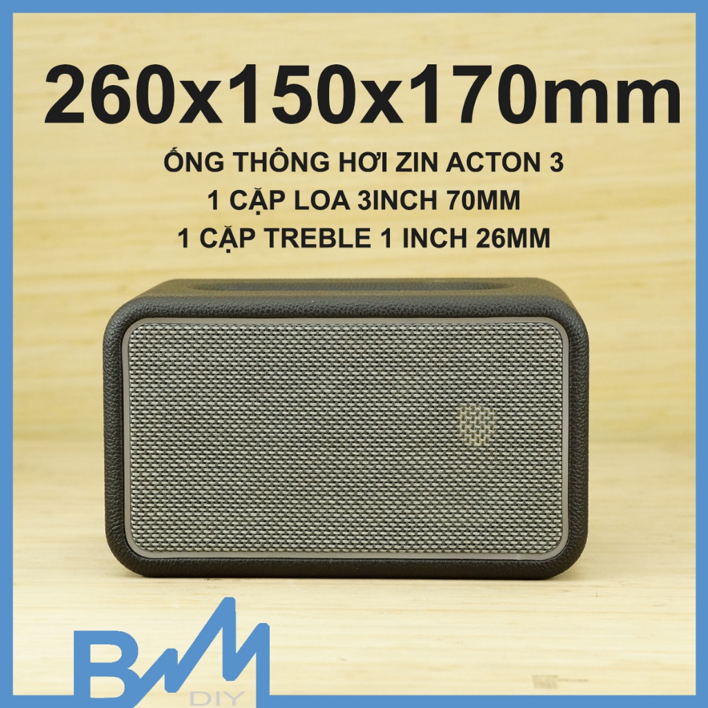 Box loa bọc da 260x150x170mm góc cong lớn - thông hơi ghép loa 3inch ...