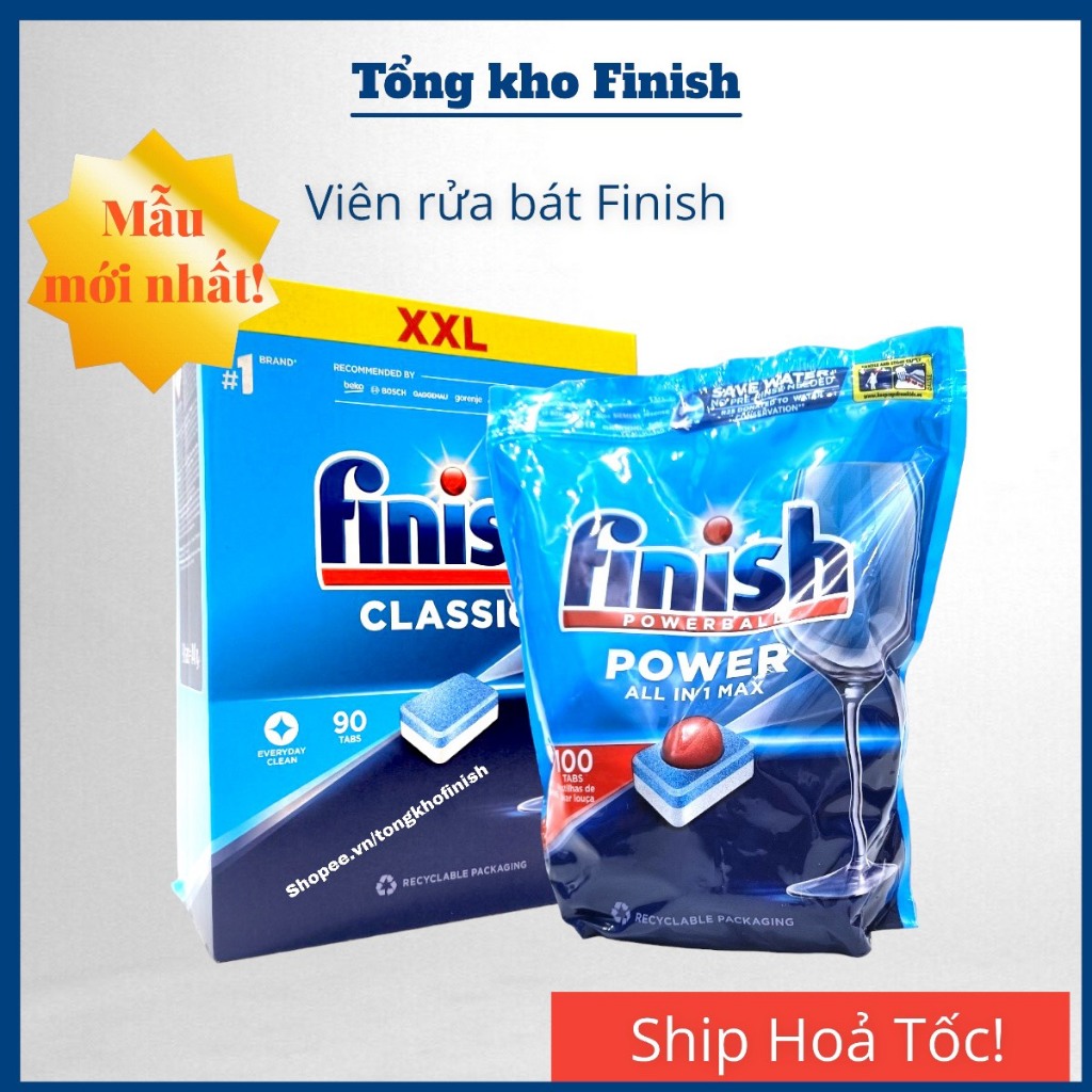 [Có tem phụ] Viên rửa bát Finish Power Essential, All in 1 [CAO CẤP HƠN ...
