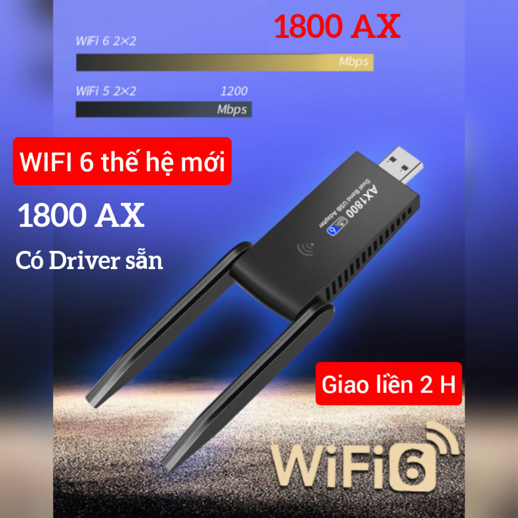 USB WiFi 6 AX 1800 Mbps tốc độ cao - Bộ chuyển đổi Wifi Adapter thu ...
