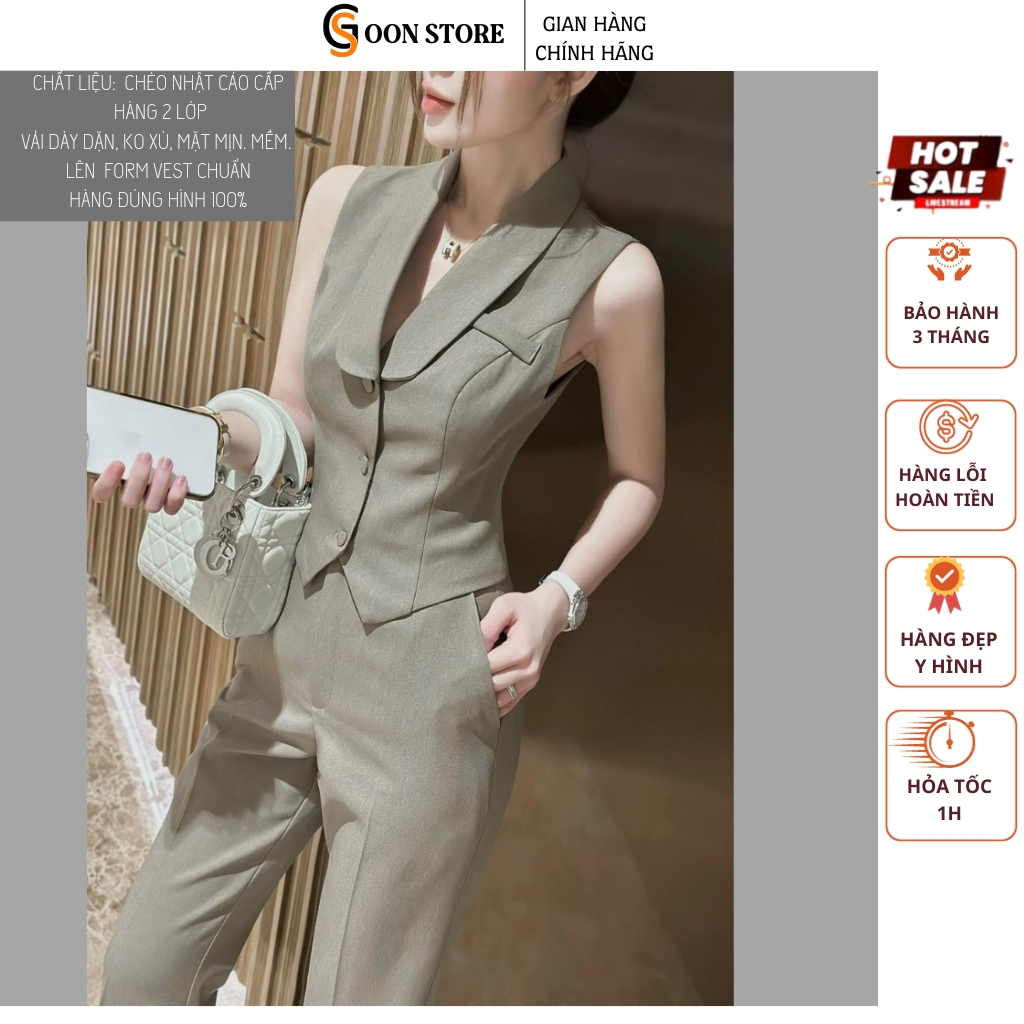 Set gile - Set áo gile phối quần ống loe - Set bộ thời trang phong cách ...