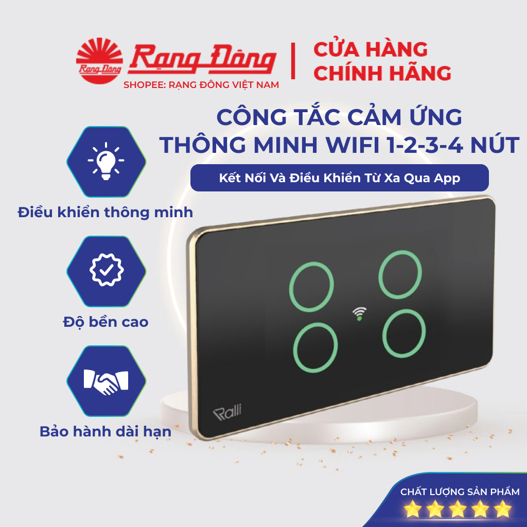 Công Tắc Thông Minh Rạng Đông Wifi Cảm Ứng 1,2,3,4 nút Hẹn Giờ Điều Khiển Từ Xa Qua App | Shopee ...