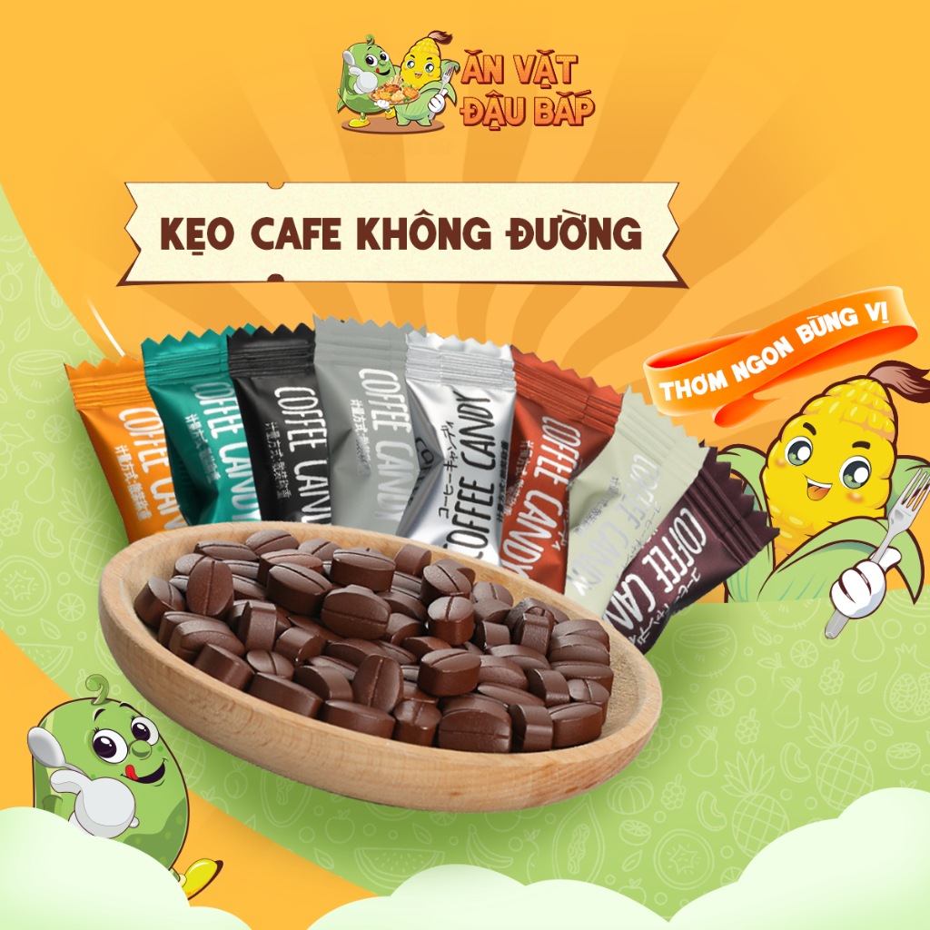 Kẹo Cafe Không Đường – Kẹo Coffee Candy Viên Nén Không Đường – Ăn Vặt ...