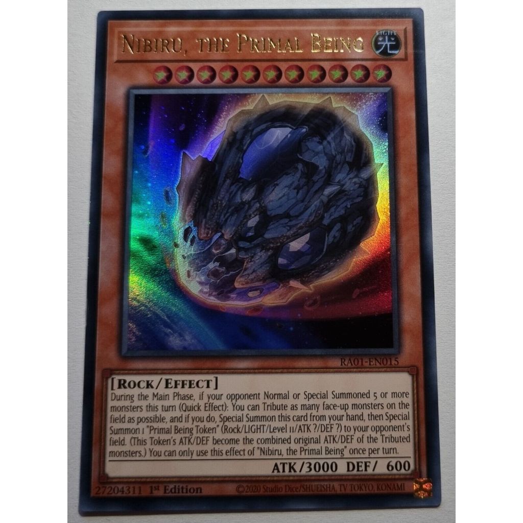 ra01 [ Dưa Hấu Yugioh ] Lá thẻ bài Nibiru the Primal Being - super ultra secret Rare - Tặng bọc ...