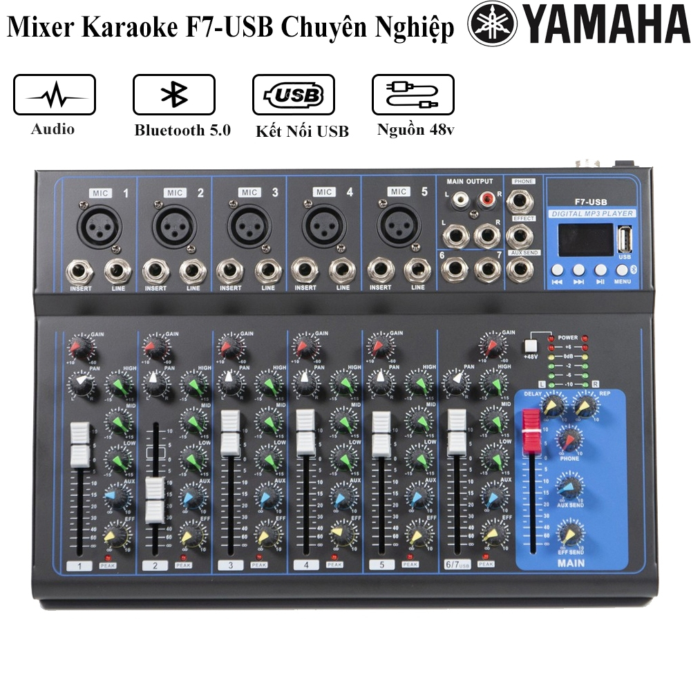 Bàn Trộn Âm Thanh, Mixer Yamaha F7 USB, Hát Livestream, Nâng Cấp Âm ...