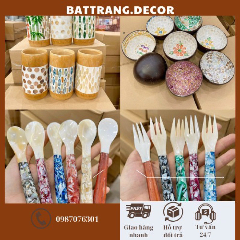 Cốc Khảm Trai , Bát Khảm Trai, Thìa Dĩa Khảm Trai Cực Đẹp | Shopee Việt Nam