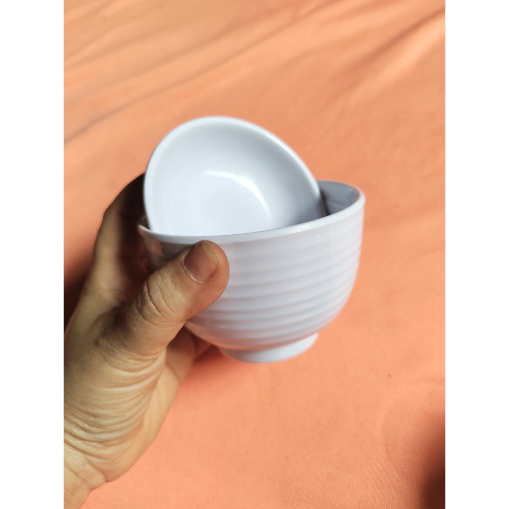 Bát Súp Thố Súp Miso Hũ Có Nắp Nhựa Melamine Trắng Hu 88 Ø 9 9 X