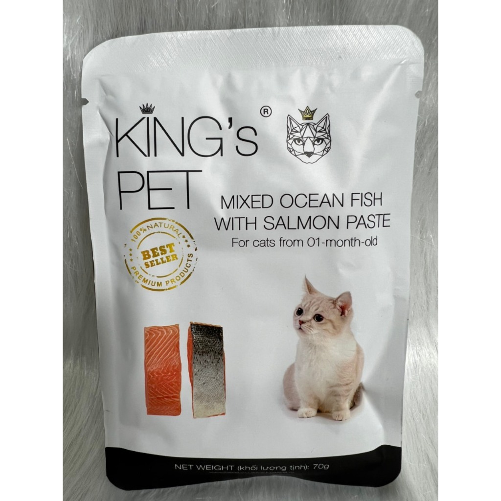 Pate cho chó mèo Kingpet vị cá hồi, gà, cá gói 70g | Shopee Việt Nam