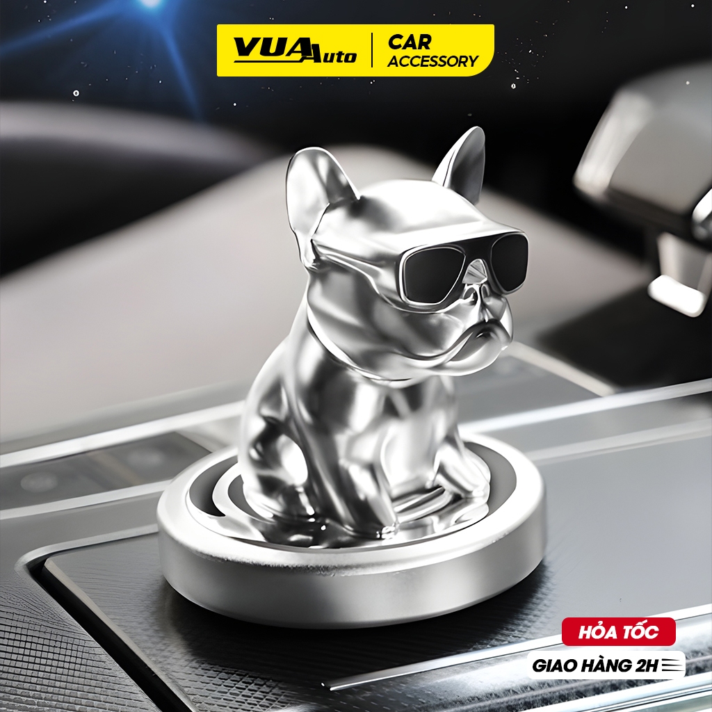Sáp thơm trang trí ô tô Kool Dog Chaobao chó bull lắc lư để taplo xe ...