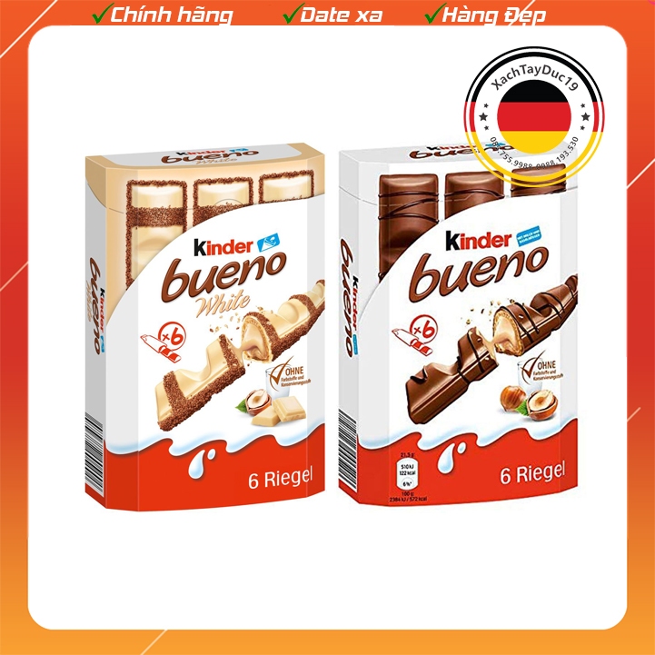 Socola Kinder Bueno của Đức nhân kem sữa-hạt phỉ mịn và phủ sô cô la ...