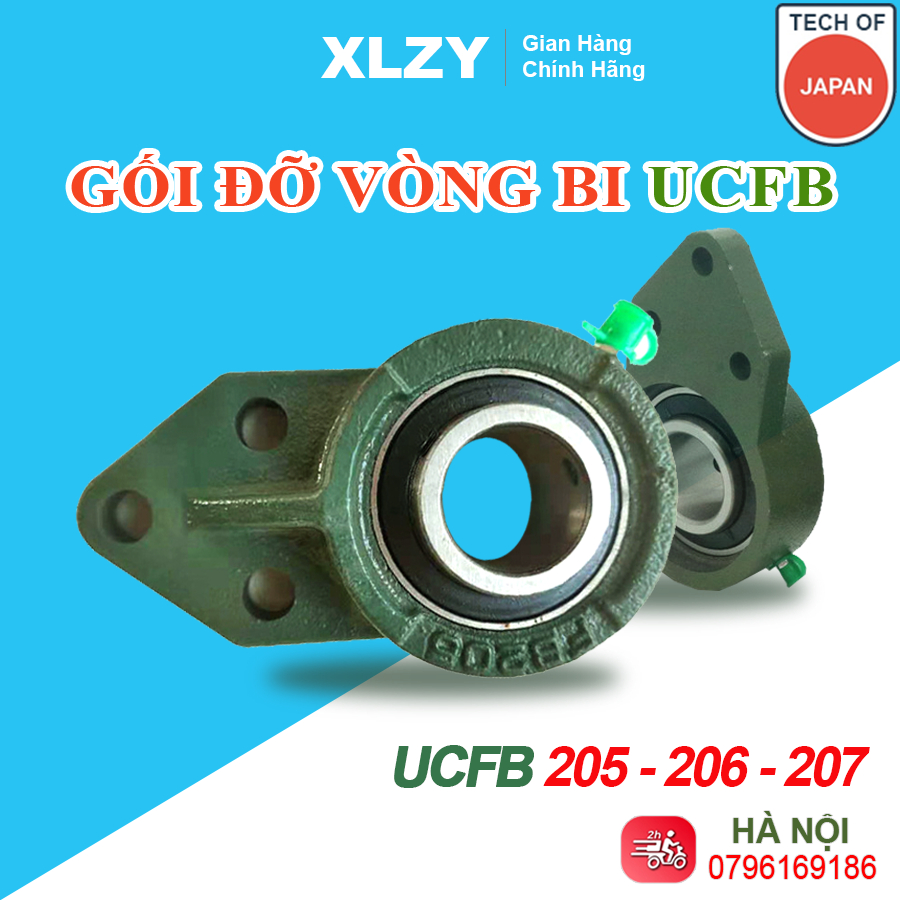 Gối đỡ UCFB205 UCFB206 UCFB207 Gối đỡ vòng bi UCFB - Gối đỡ bạc đạn XLZY - vongbibacdanxlzy ...