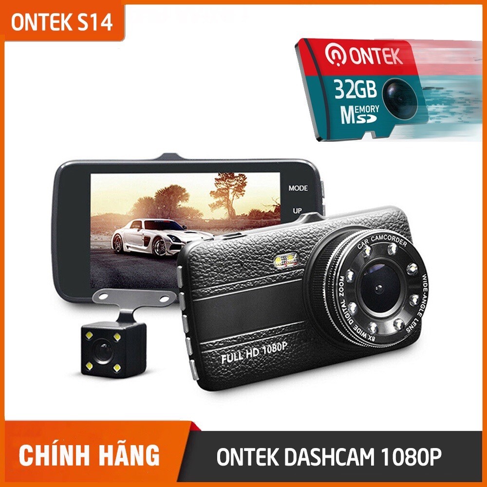 [CHÍNH HÃNG - BH 12 THÁNG] Camera Hành Trình ô tô chính hãng ONTEK S14 Trước Và Sau siêu nét ...