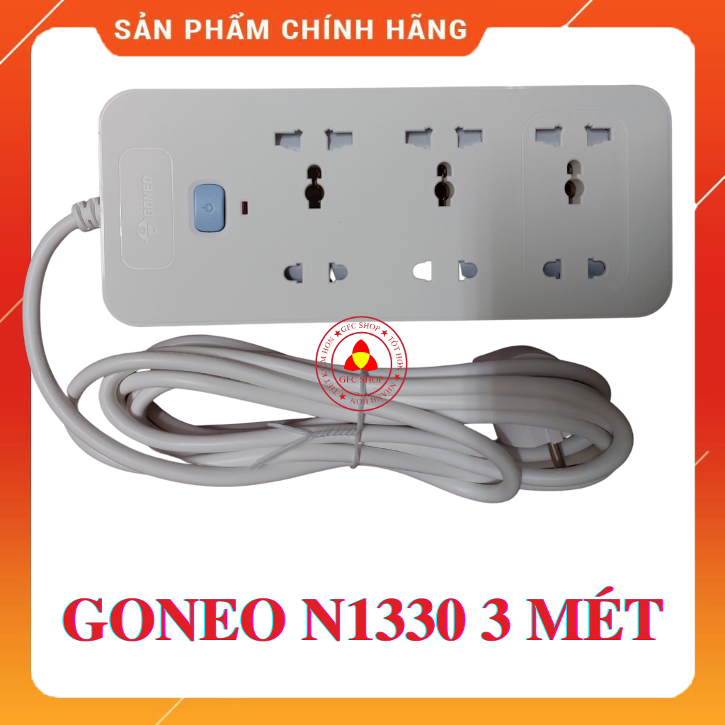 Ổ Cắm Điện Gongniu GONEO N1330 6 Ổ Đa Năng 1 Công Tắc - Dây 3m hoặc 5m - Công Suất 10A/250/2500W ...
