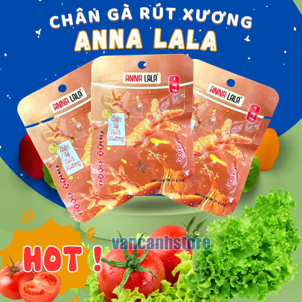 Chân gà rút xương Anna lala Ít Cay Gói 26g-đồ ăn vặt chân gà Rút xương ...