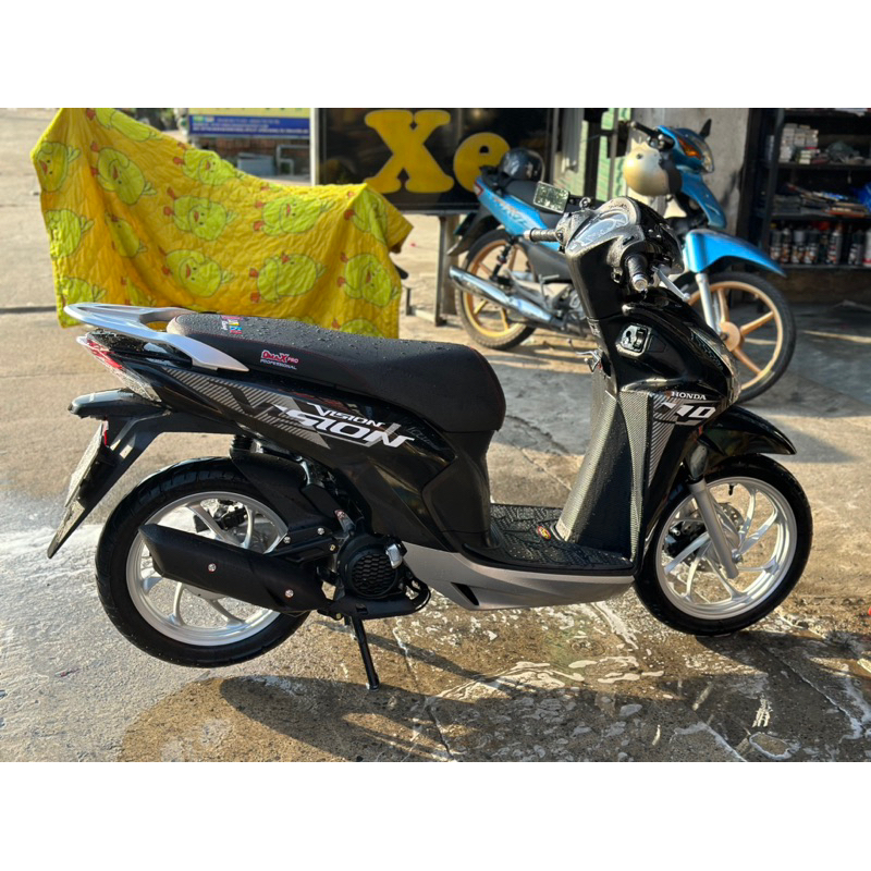 Tem rời Vision 2021 xe đen phối sọc trắng | Shopee Việt Nam
