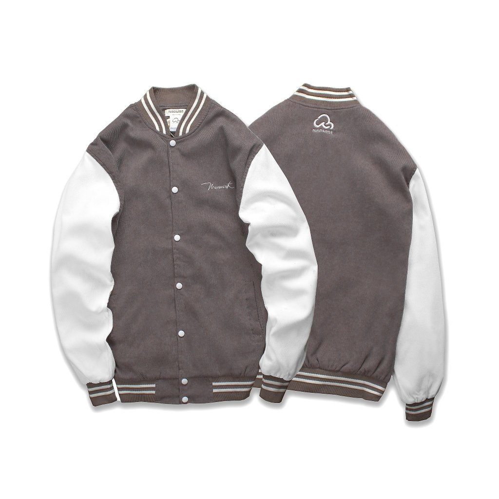 Áo khoác bomber varsity jacket Meowist Signature - Grey | Shopee Việt Nam