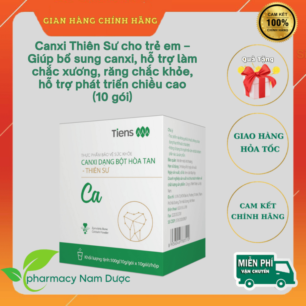[Chính Hãng] Canxi Tiens Thiên Sư dạng bột hoà tan hộp 10 gói | Shopee ...