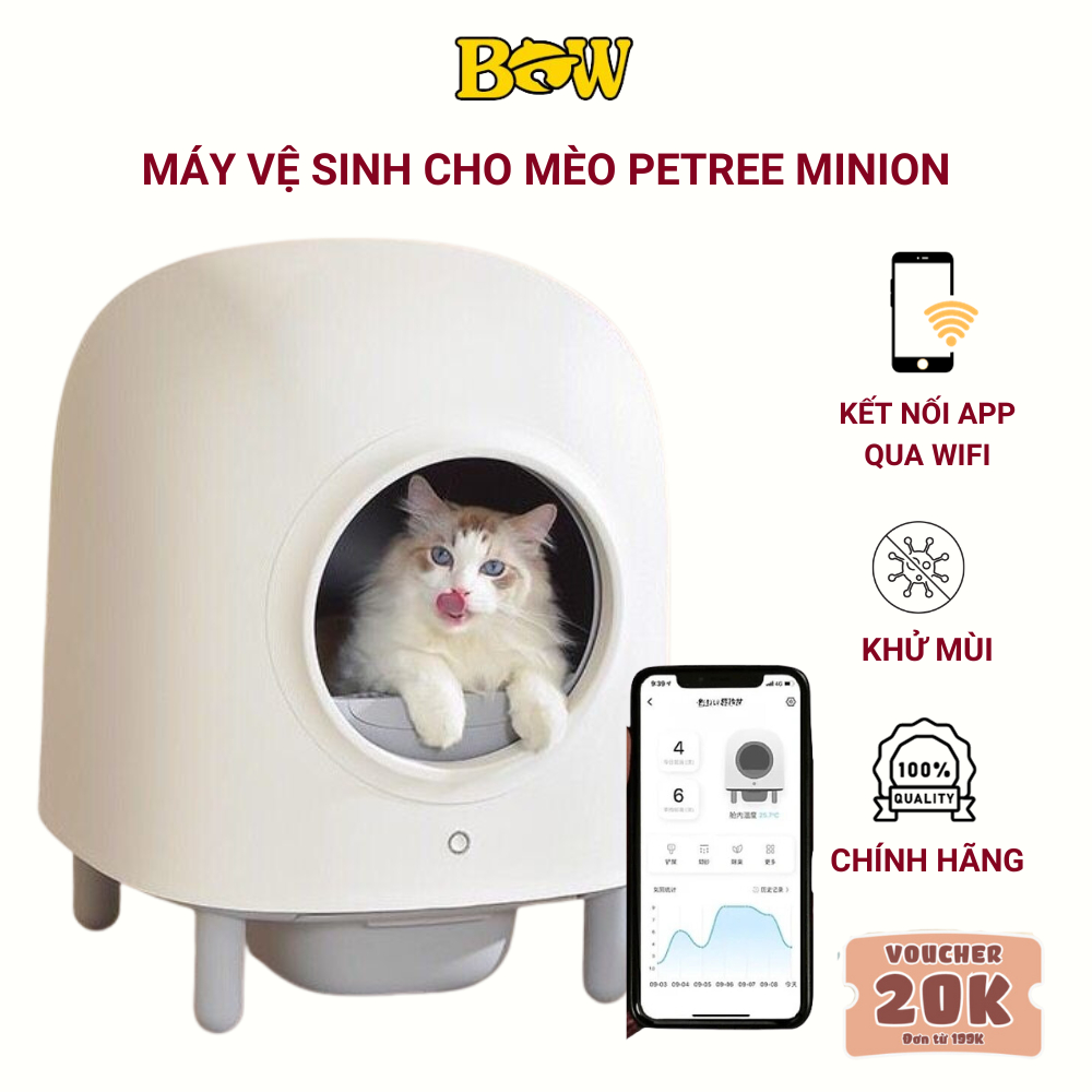 Máy dọn vệ sinh phân mèo tự động Petree Minion kết nối wifi dùng App PETREE 2022 | Shopee Việt Nam