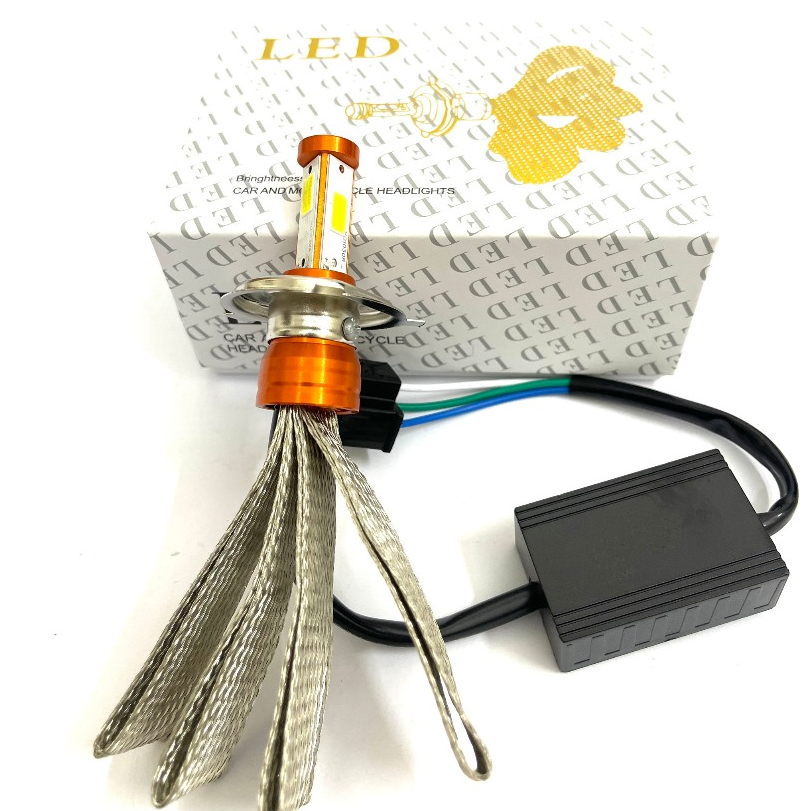 Bóng LED Pha H4-M5 Siêu Sáng 3 Tim Tản Nhiệt Đuôi Công AC-DC 12v-24v ...