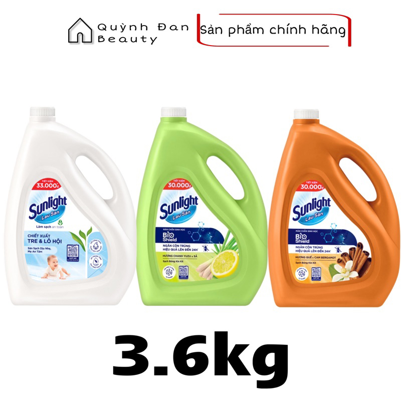 Nước lau sàn can Sunlight Ngăn côn trùng hiệu quả Chai 3,6 KG | Shopee ...
