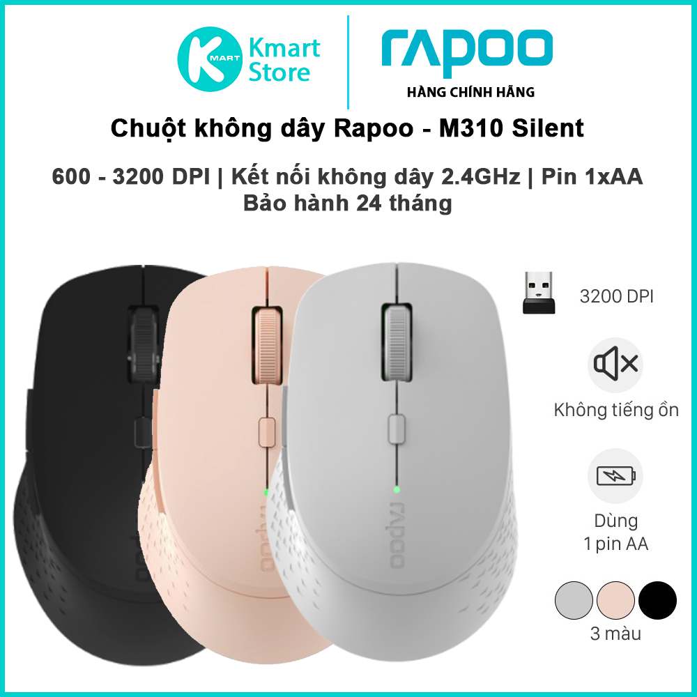 Chuột không dây Rapoo M310 Silent | Kết nối không dây 2.4GHz | 600 ...