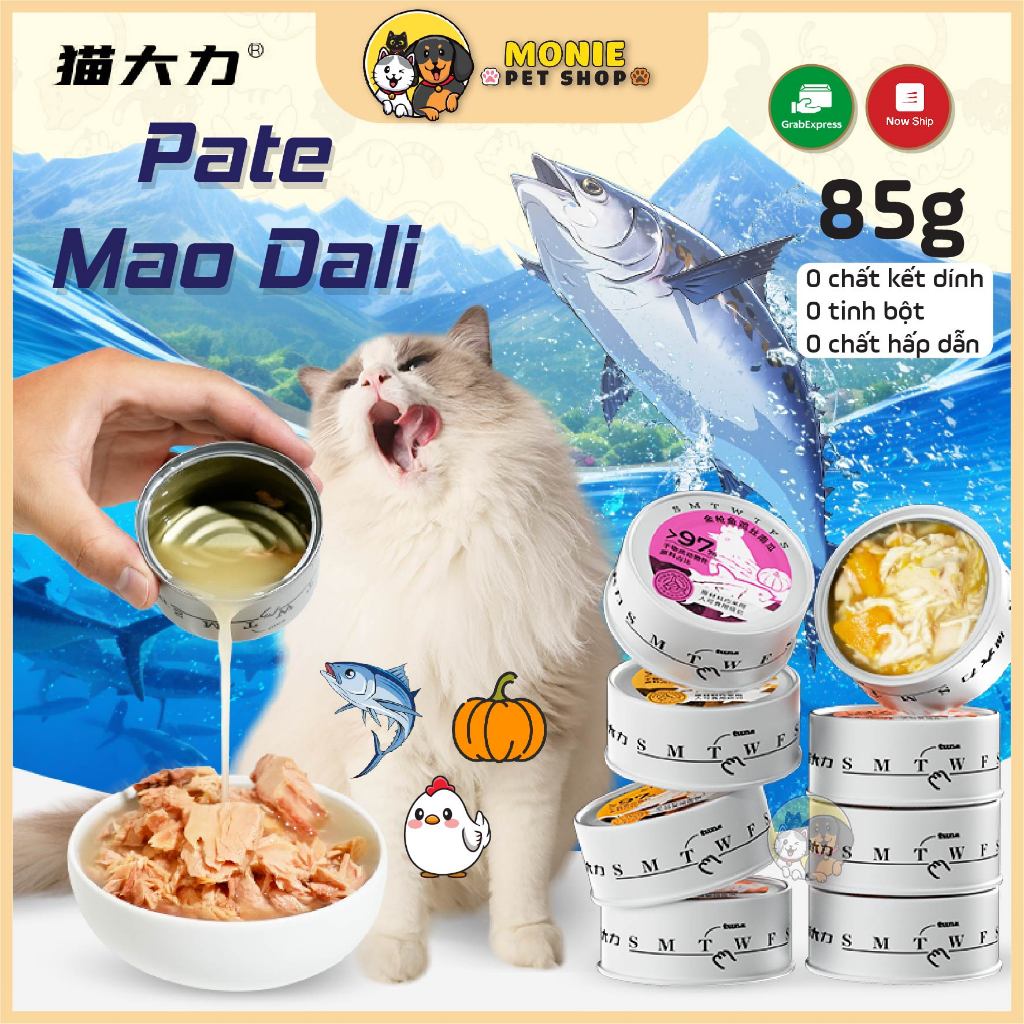 [Hỏa tốc] Pate lon cho chó mèo, Pate Gà Cá ngừ Bí đỏ Mao Dali 85g ...