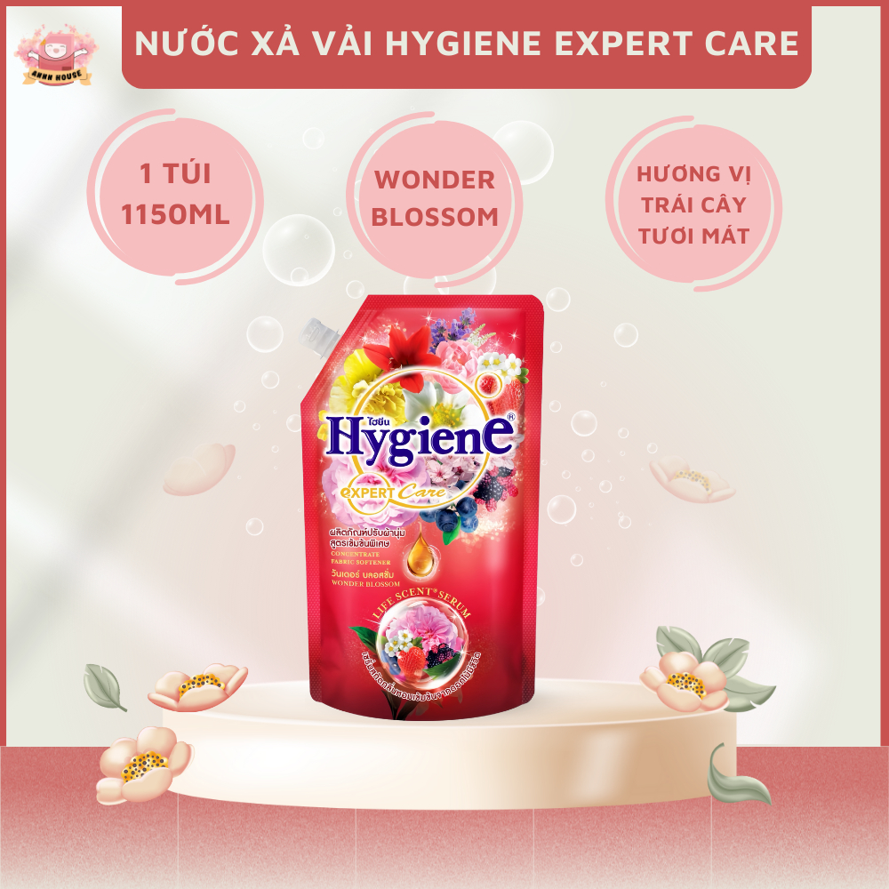 Nước xả vải đậm đặc Hygiene Expert Care đỏ trái cây 1150ml Thái Lan dùng được cho mọi loại vải ...
