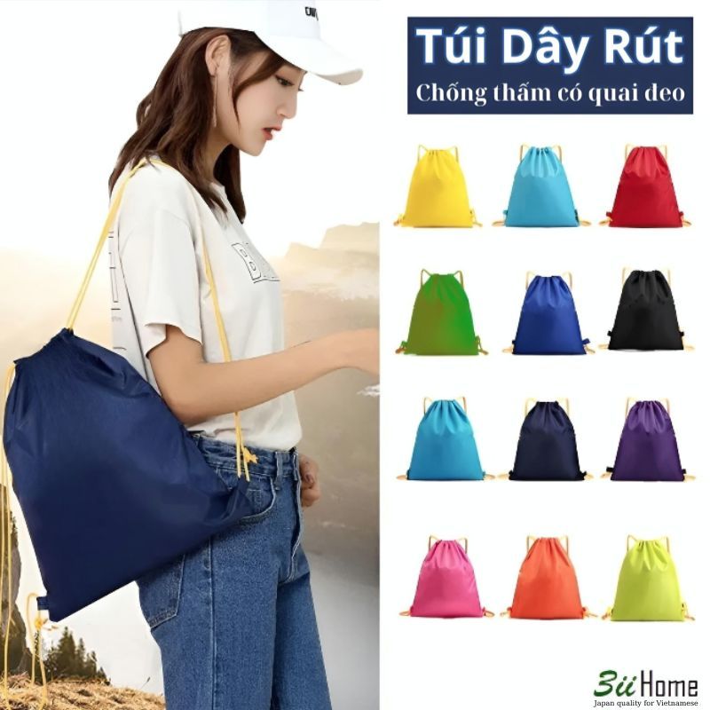 Túi dây rút 3II HOME Túi đeo dây rút khóa miệng vải chống thấm đa năng ...